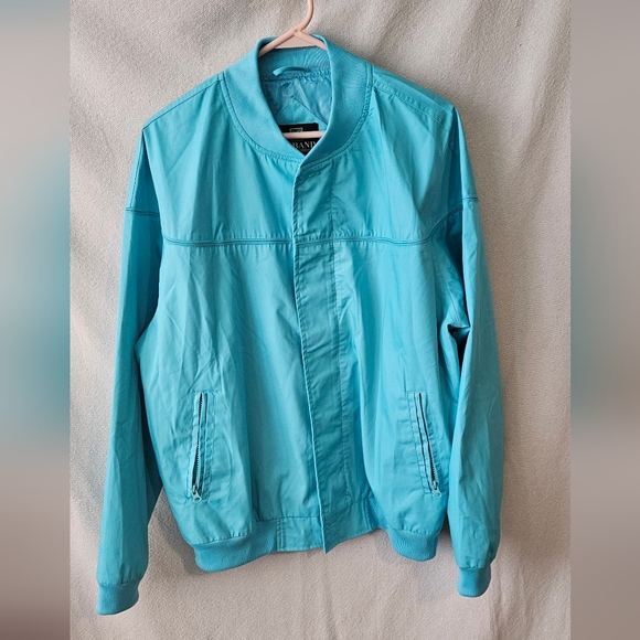 Haband | Jackets & Coats | Haband Large Mens Bomber Jacket Aqua Blue ...